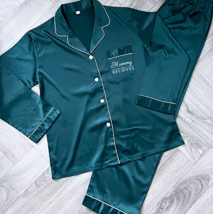 Satin Family Christmas Pyjamas – Personalised with Name or Title ...